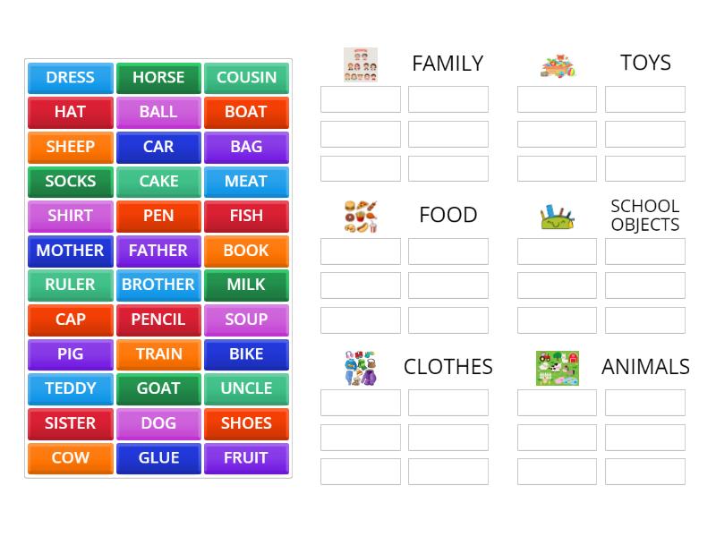 HF1- WORD CATEGORIES - Group sort