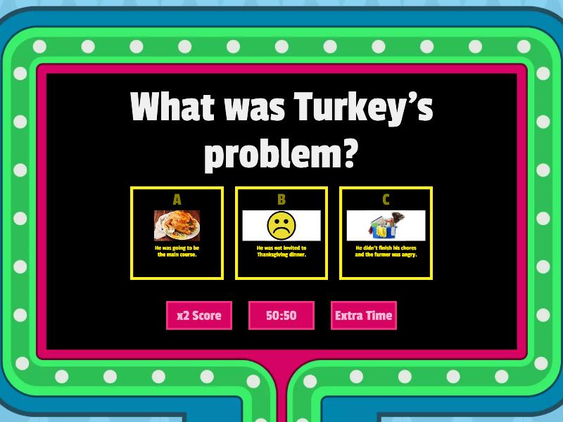 Turkey Trouble comprehension questions - Concurso de preguntas