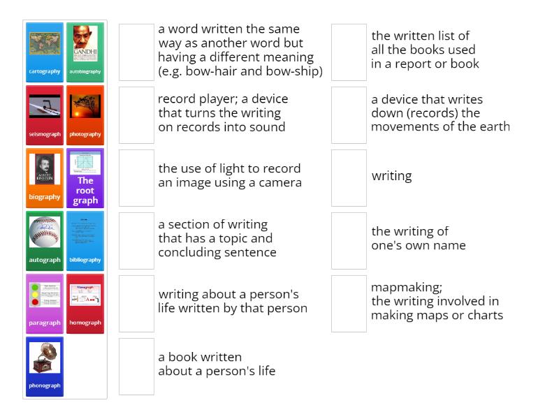 Greek Latin Roots Graph Match Up