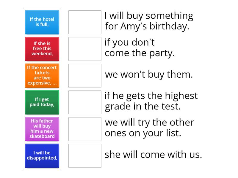 First Conditionals - Match up