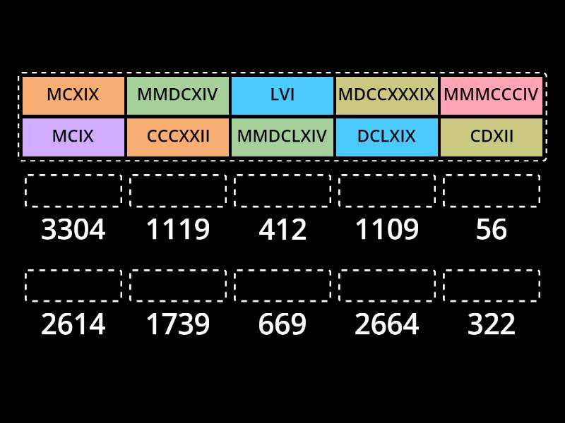 NÚMEROS ROMANOS - Match up