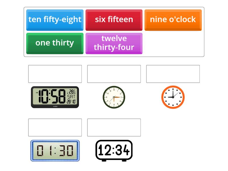 Telling time - Match up