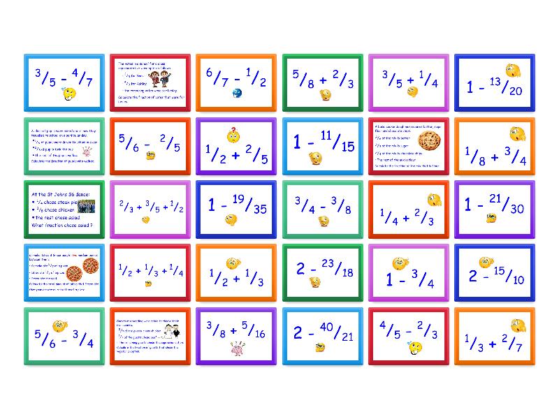 N5 Apps Adding & Subtracting Fractions - Flip tiles
