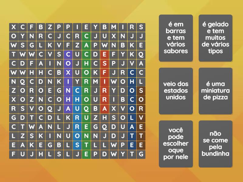 caça comida - Wordsearch
