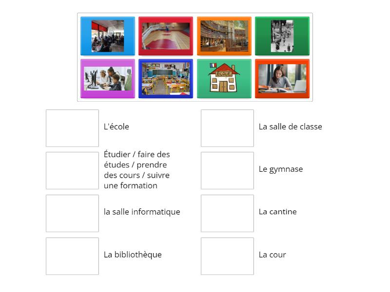 Les lieux de l'école - Match up