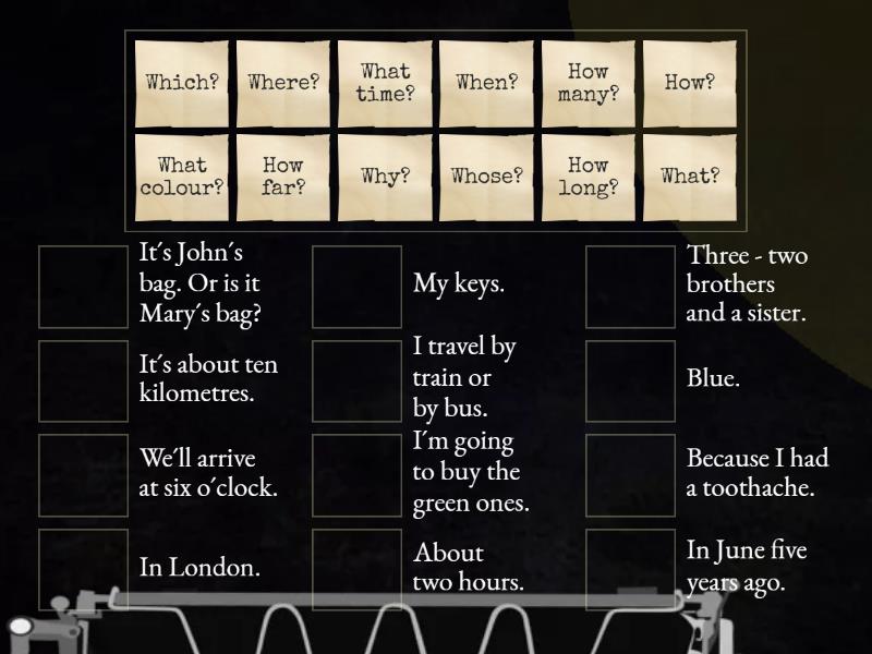 9.A U4 Question words - Match up