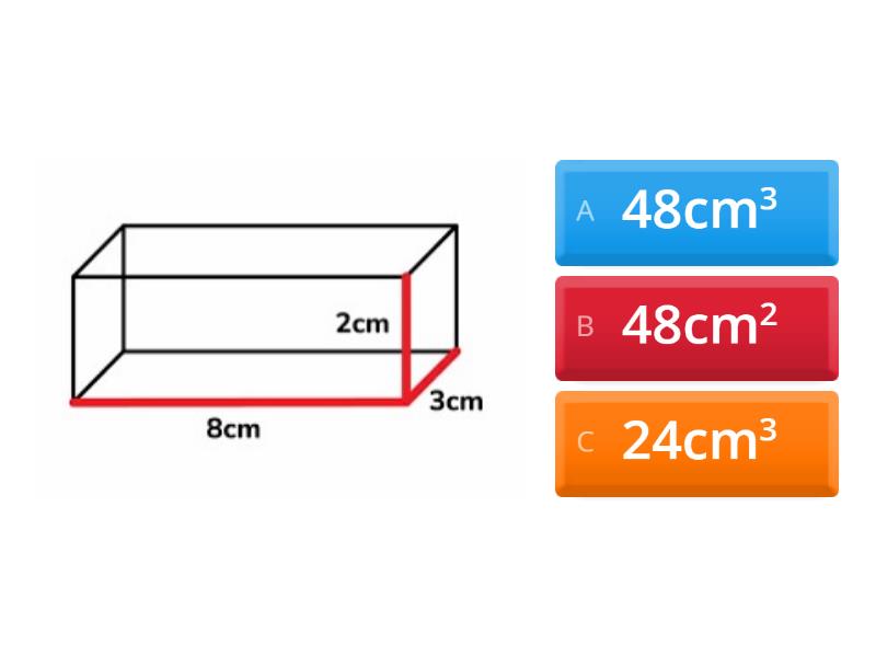 Volumen del cubo y prisma rectangular - Quiz