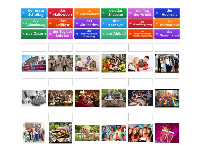 Feste und Feiertage - Match up
