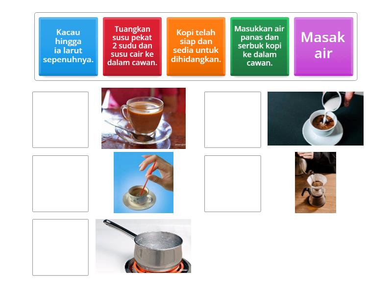Langkah-langkah membuat air kopi - Match up
