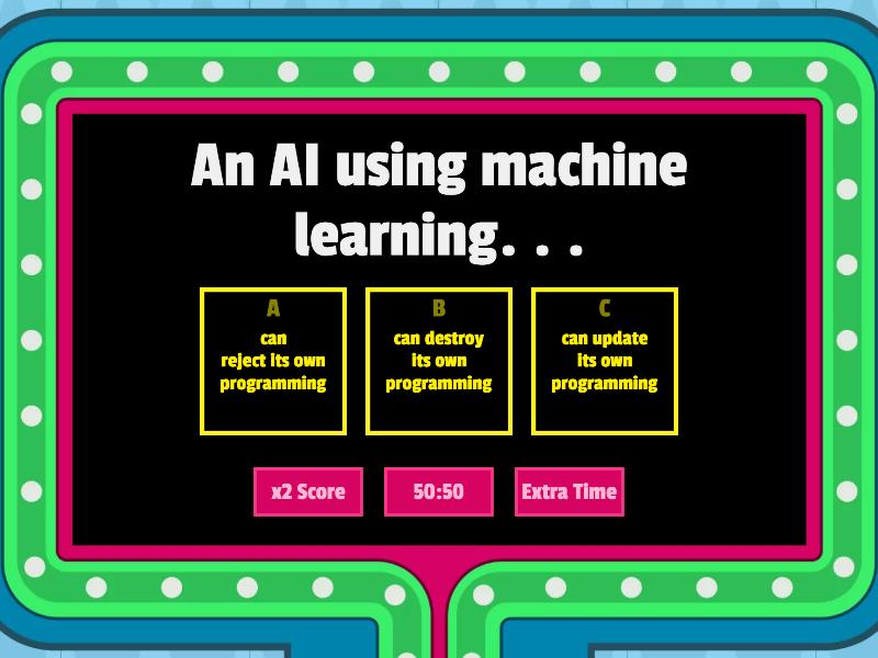 Machine Learning. Comprehension questions - Gameshow quiz