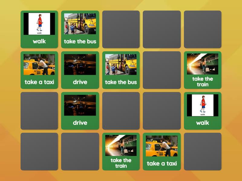 places in town and way to get places - Matching pairs