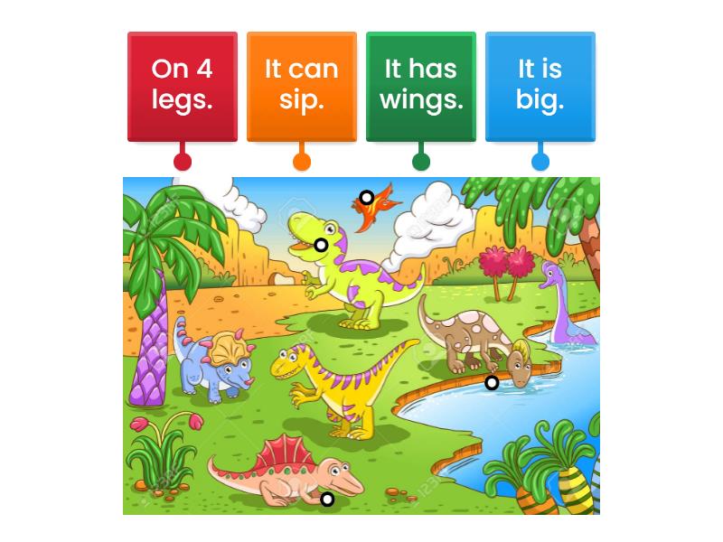 Dinosaur match up picture scene. - Labelled diagram