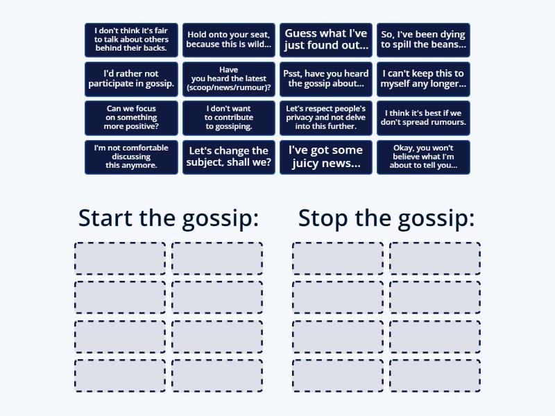 Why do we gossip? - Group sort