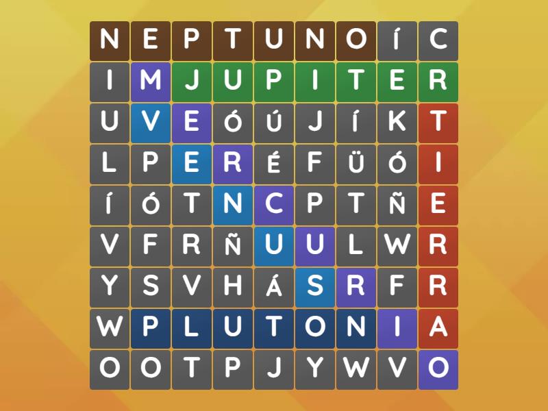 ENCUENTRA LOS NOMBRES DE LOS PLANETAS EN LA SOPA DE LETRA - Wordsearch