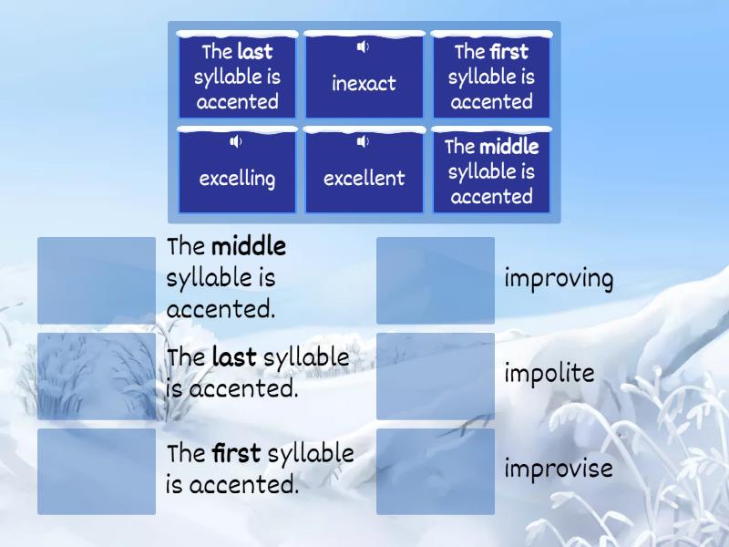 Practice Hearing Accenting Patterns in Spoken Words - Match up