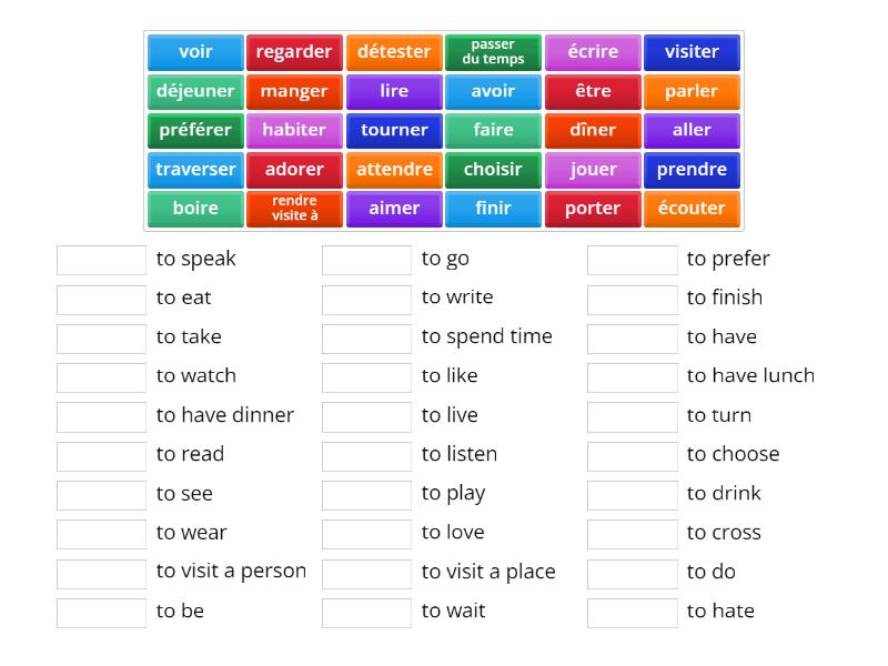 Infinitives - Match up