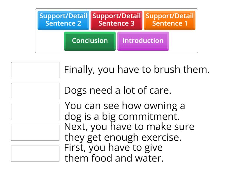 Paragraph Order - Match up