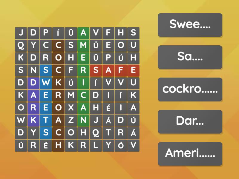 american cockroach - Wordsearch