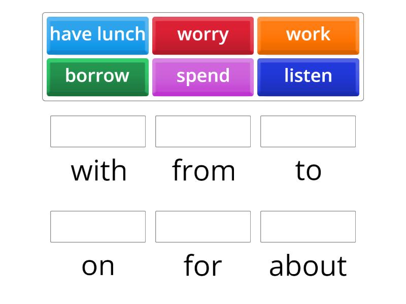 Verbs plus prepositions - Match up