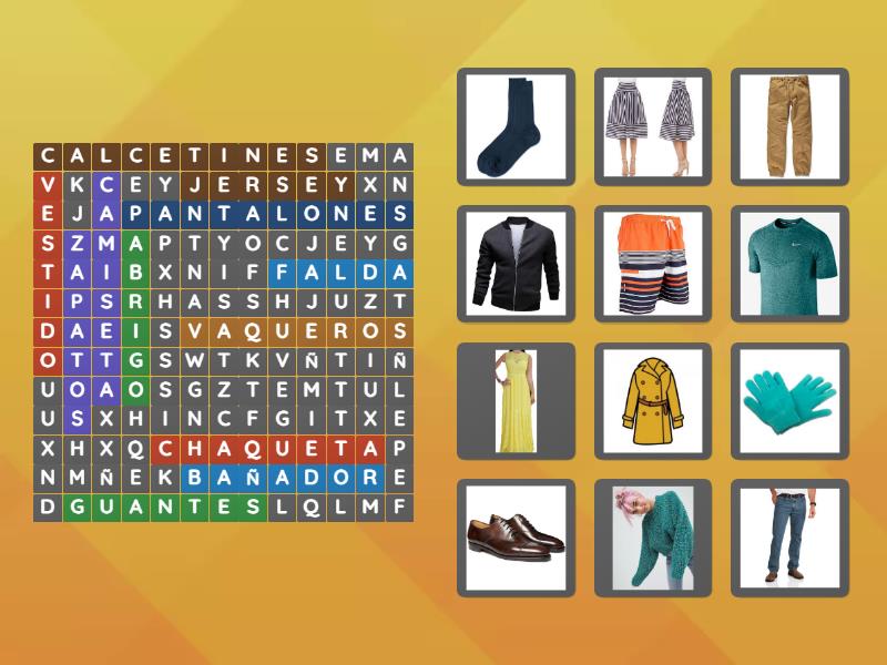 La ropa - Wordsearch