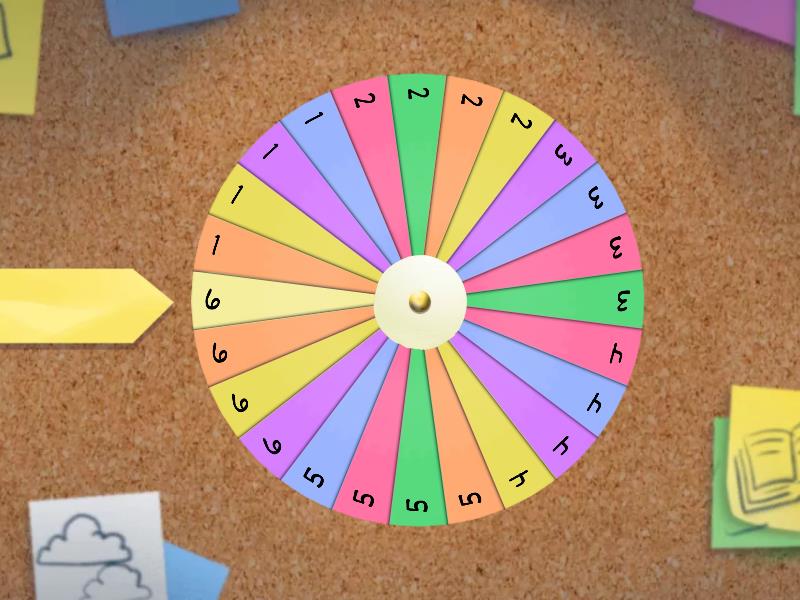 Random number selector 1-6 - Spin the wheel