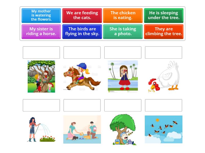 Present Continuous Tense - Match up