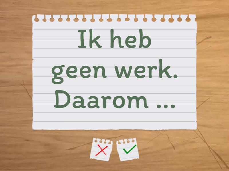 Oefening met daarom en omdat - Tarjetas flash