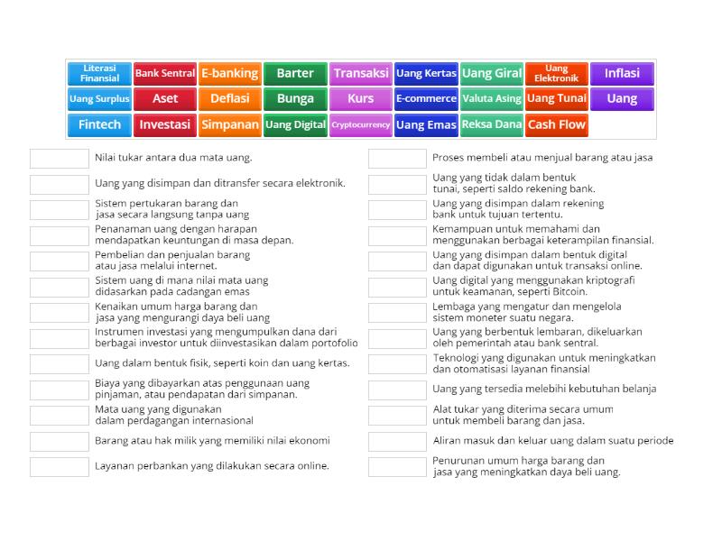 IPS FORTY FUN-JENIS DAN FUNGSI UANG - Match up