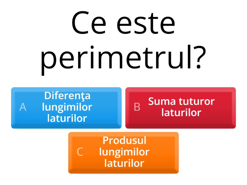 Perimetrul figurilor geometrice - Quiz
