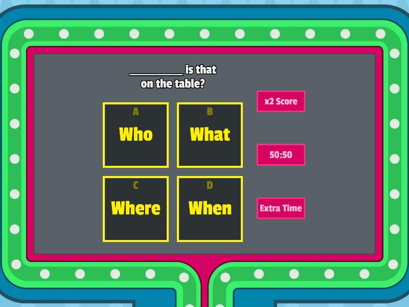 P4 Wh-questions - Gameshow quiz