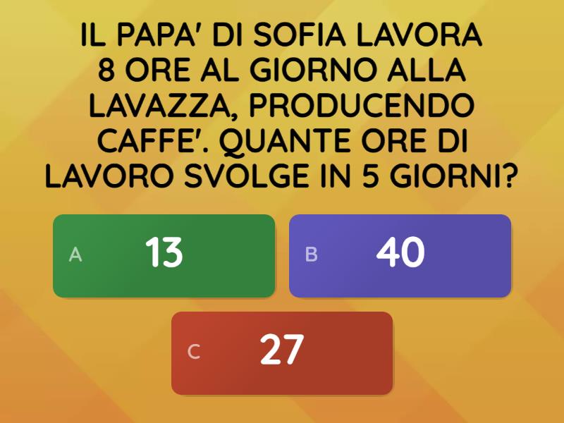 Risolvi i problemi! - Cuestionario