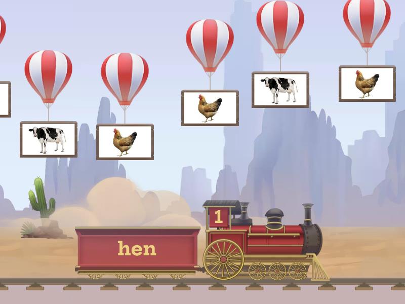 Pop the balloons - farm animals - part 1 - level 2 - MEIE - Balloon pop