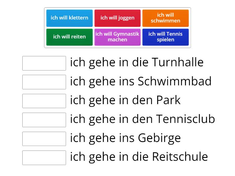 Wohin gehst du? - Match up