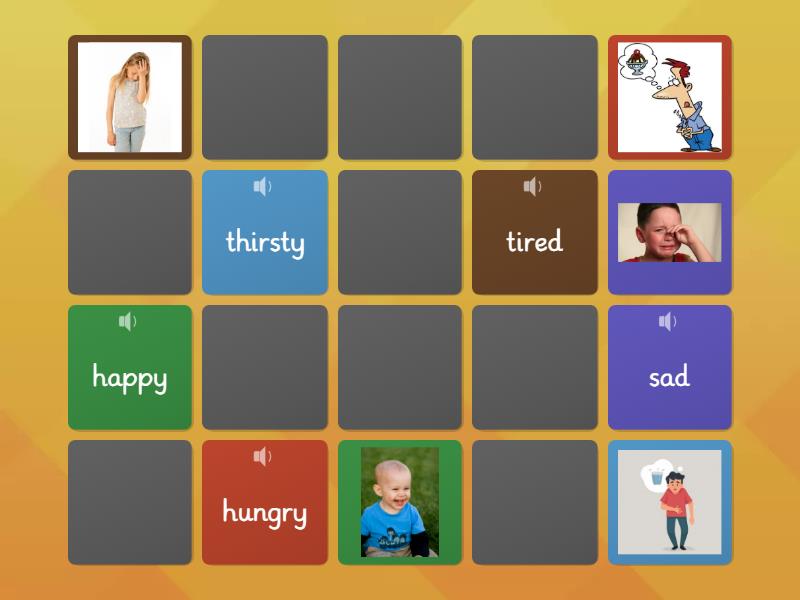 Feelings and emotions Cards - Matching pairs