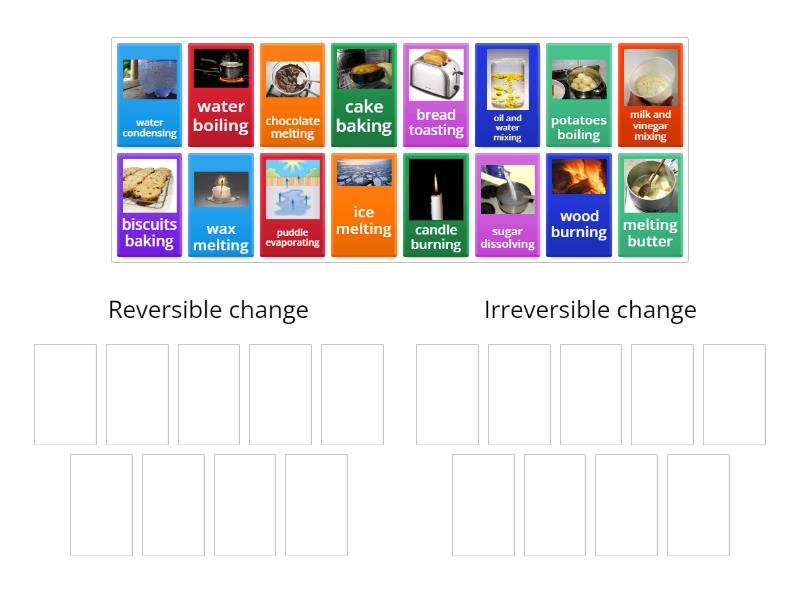 Reversible or Irreversible changes - Group sort