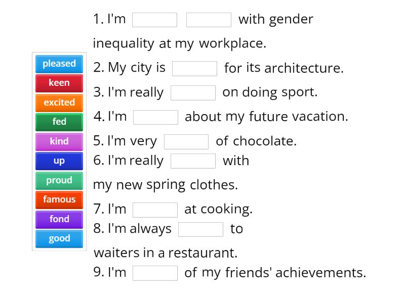 adjectives - Complete the sentence