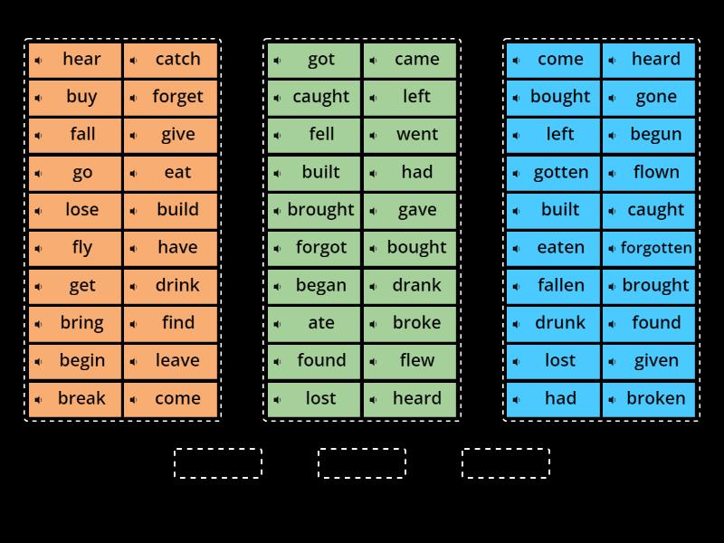 Irregular verbs part 1 - Make sets