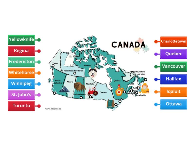 Canada's Capital Cities - Labelled diagram