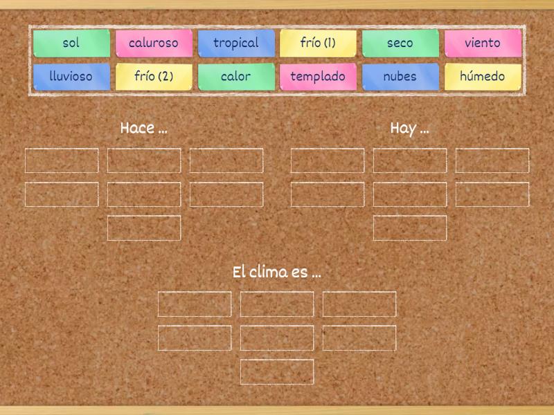 El clima y el tiempo - Group sort