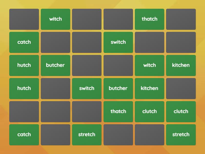 tch words - Matching pairs