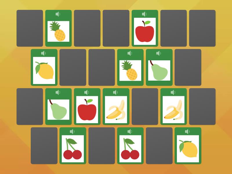 Fruits - memory - Matching pairs