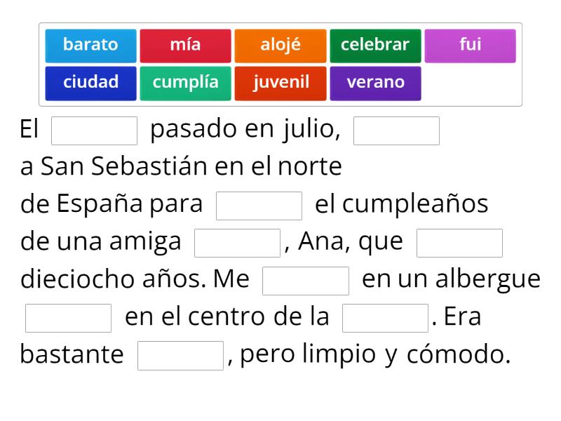 Higher Spanish Directed Writing- 1 - Missing word