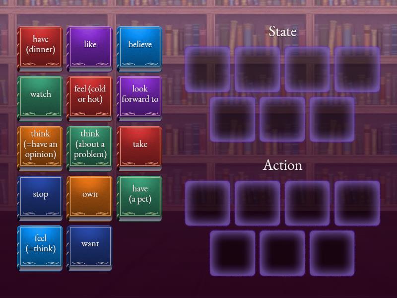 State/Action verbs - Group sort