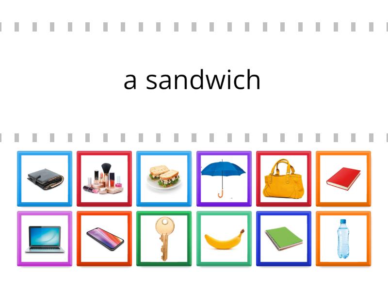 SO A1 Unit 1D Common objects - match - Find the match