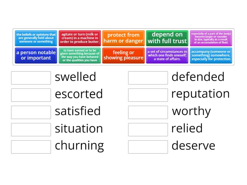 Lesson 16 Vocabulary - Match up