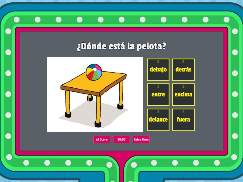PREPOSICIONES DE LUGAR - Adaptado - Gameshow quiz