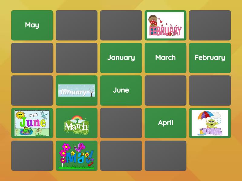 Months - Matching pairs