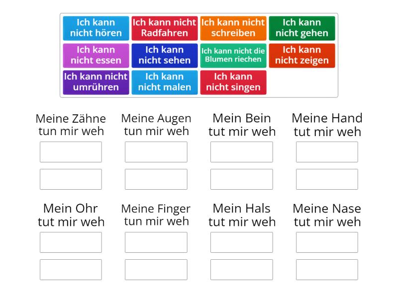 tut mir weh . Ich kann nicht.......... - Group sort