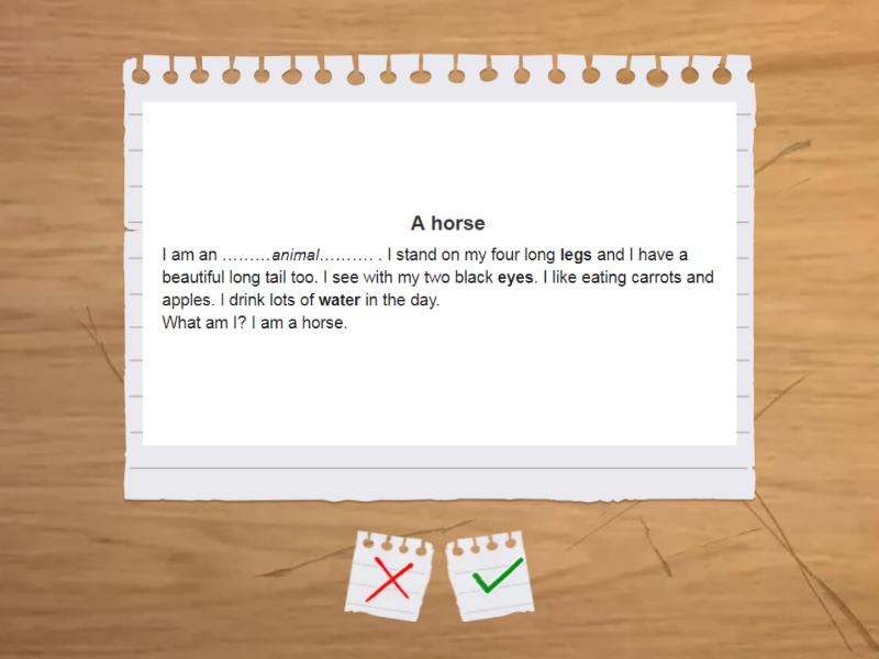 a horse - Flash cards
