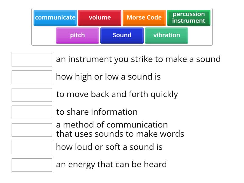 Sound Vocabulary - Match up